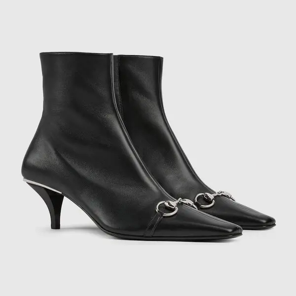 Gucci Leather Bootie With Horsebit