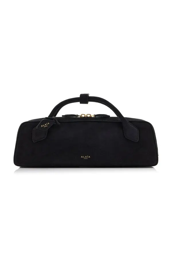 Alaïa Le Teckel Suede Clutch - Black