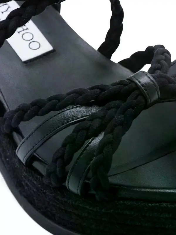 JIMMY CHOO Nyra Braided Platform Espadrilles