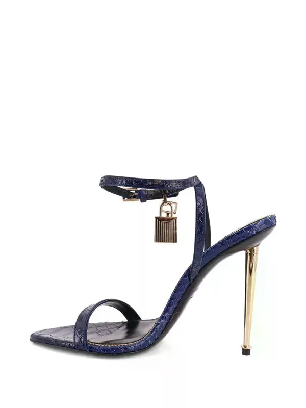 TOM FORD Leather Heeled Sandals - Blue