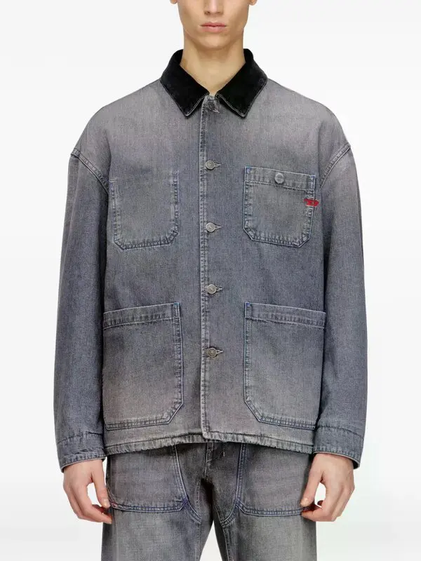 DIESEL® Patch-pocket Denim Jacket - Grey