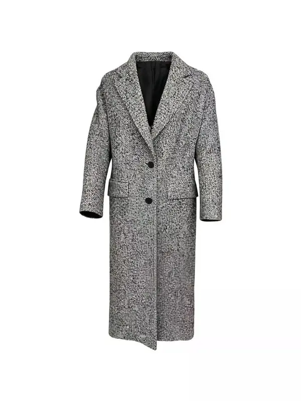 Tagliatore Carine Herringbone Button Coat - Grey