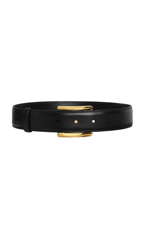 Alaïa Curve Thin Leather Belt - Black