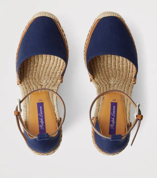 Ralph Lauren Canvas Parson Wedge Espadrilles