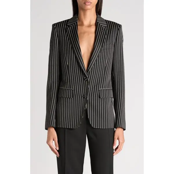 TOM FORD Pinstripe Wool Blend Barathea Jacket