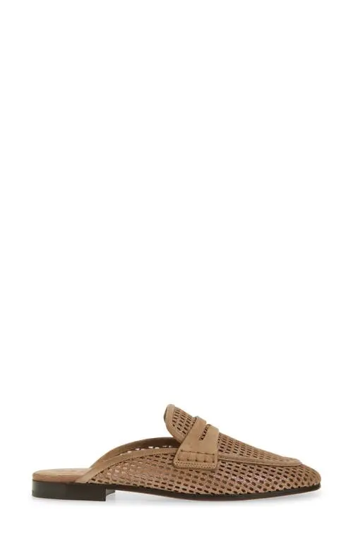 Brunello Cucinelli Sparkle Net Leather Mule - Brown