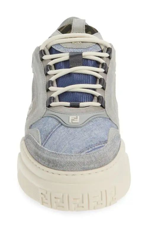 Fendi Force Sneaker - F1v87-grig Denim Blu Denim