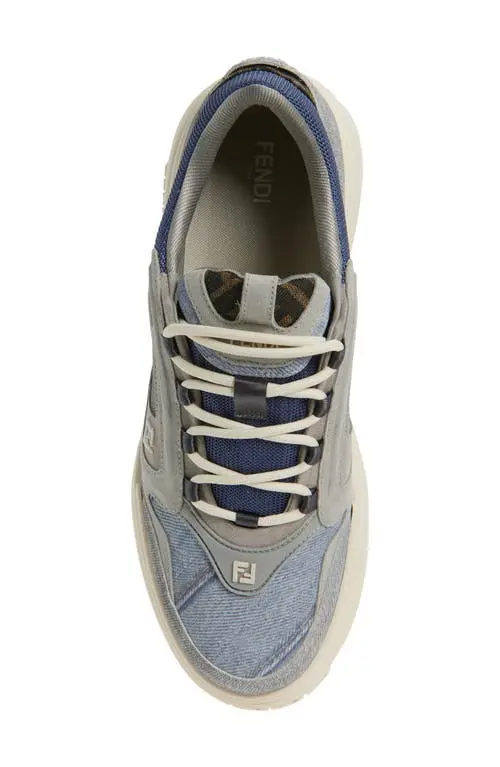 Fendi Force Sneaker - F1v87-grig Denim Blu Denim