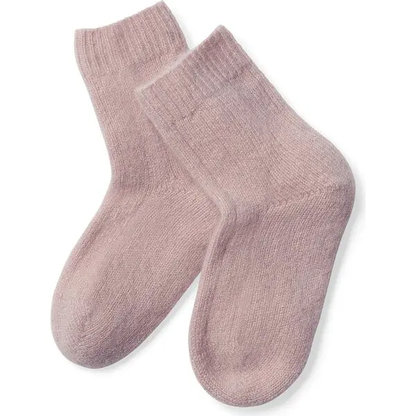 NUDA Cashmere Blend Crew Socks - Dusty Mauve