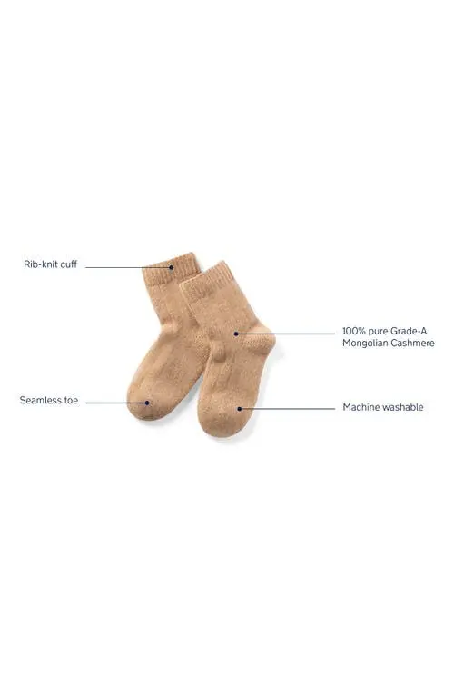 NUDA Cashmere Blend Crew Socks - Dusty Mauve