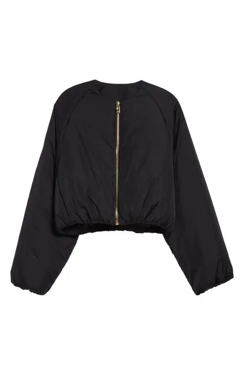 Alaïa Plié Collarless Bomber Jacket - Noir Alaia