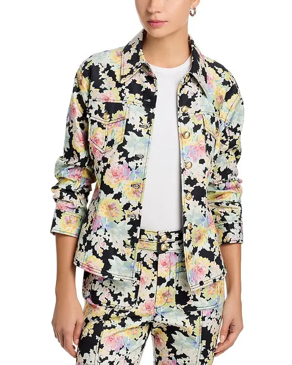 Cinq À Sept Canyon Ikat Bouquet Denim Jacket