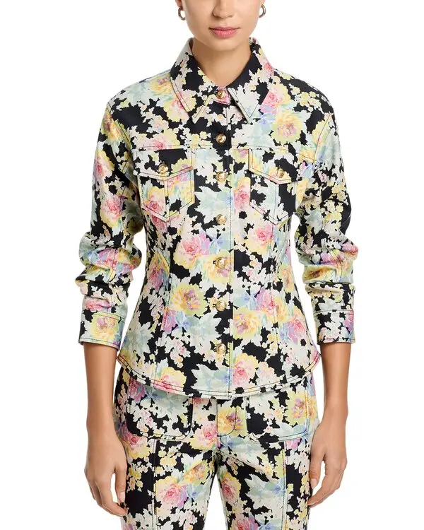Cinq À Sept Canyon Ikat Bouquet Denim Jacket