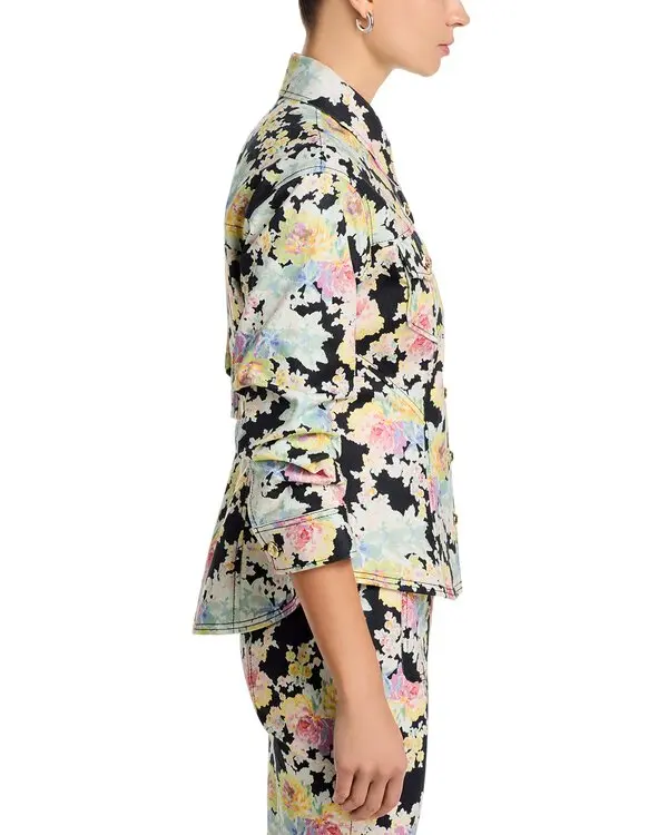 Cinq À Sept Canyon Ikat Bouquet Denim Jacket