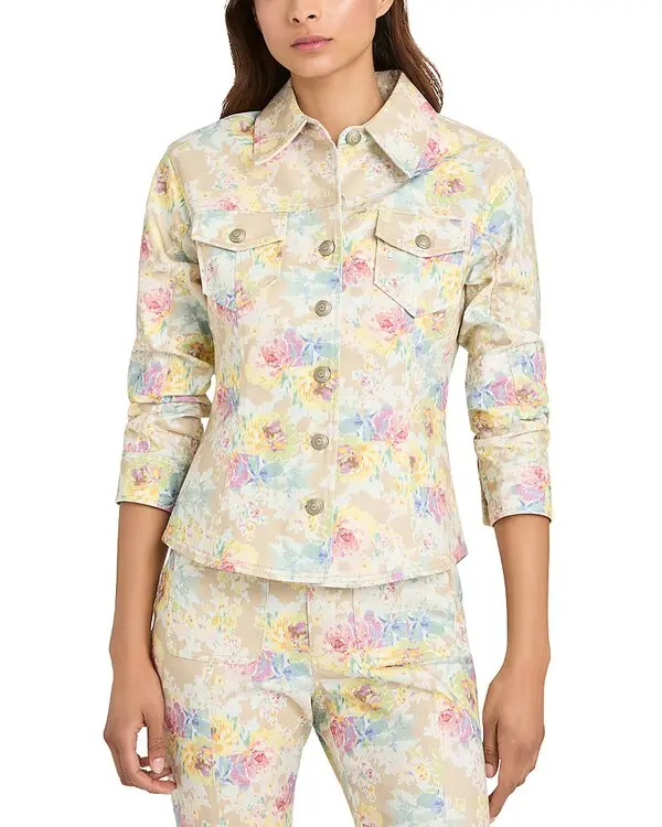 Cinq À Sept Canyon Ikat Bouquet Denim Jacket