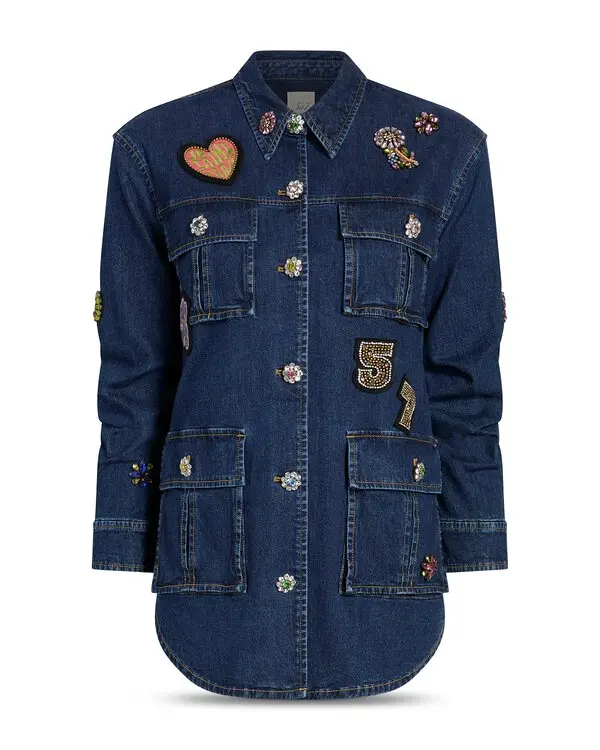 Cinq À Sept Retro Love Denim Vera Jacket - Abyss Multi