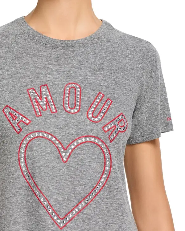 Cinq À Sept Crystal Amour Heart Shrunken Tee