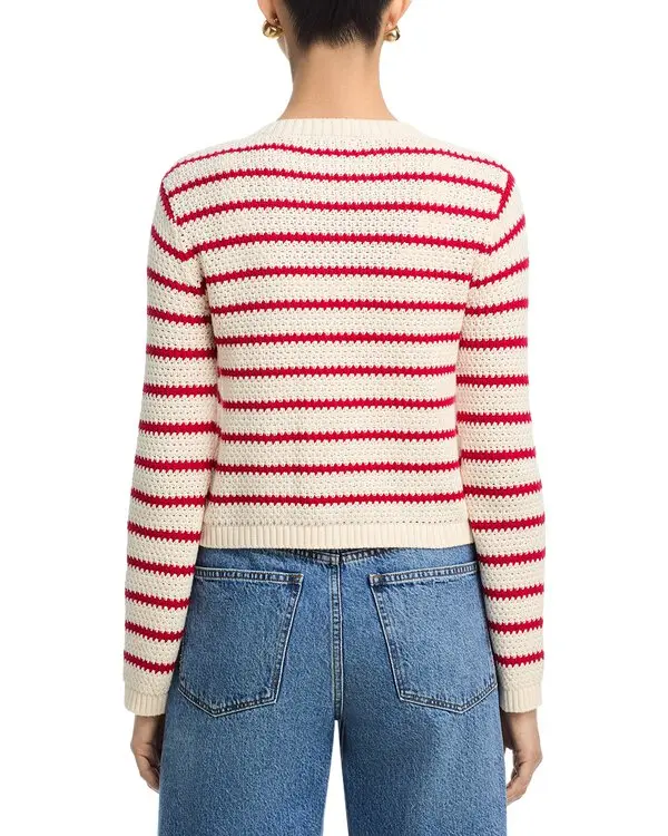 Aqua Striped Cotton Cardigan