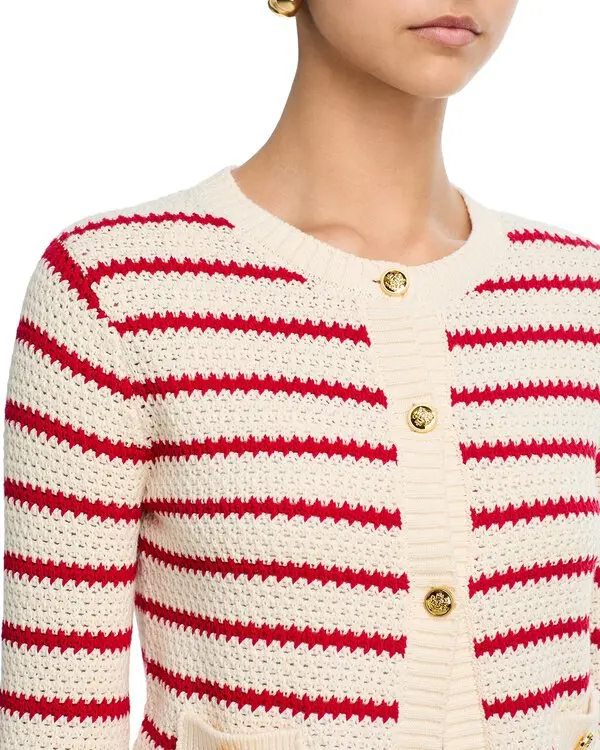Aqua Striped Cotton Cardigan