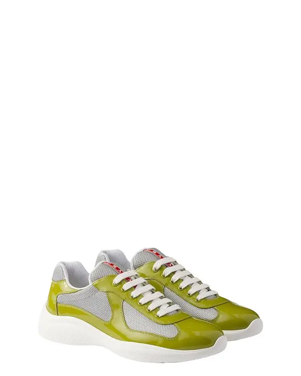 Prada America's Cup Lace-up Sneakers - Lawn Green/silver