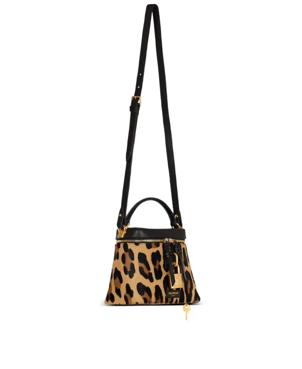 Balmain Pulse Vanity Leopard Print Leather Bag
