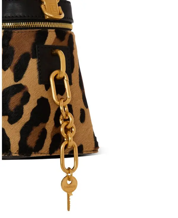 Balmain Pulse Vanity Leopard Print Leather Bag