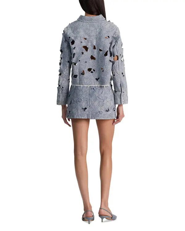Alice + Olivia Finely Laser Cut Denim Shirt