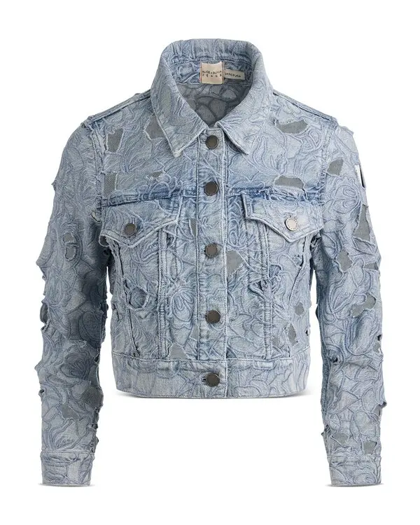 Alice + Olivia Finely Laser Cut Denim Shirt
