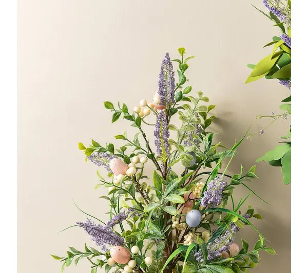 GLITZHOME 21'h Easter Egg & Lavender Table Tree Decor