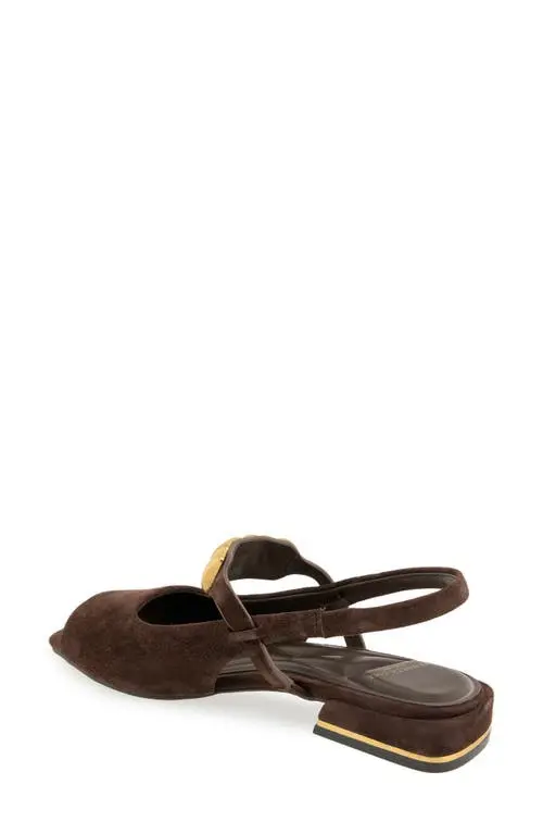 KENNETH COLE Illia Slingback Sandal - Chocolate Suede