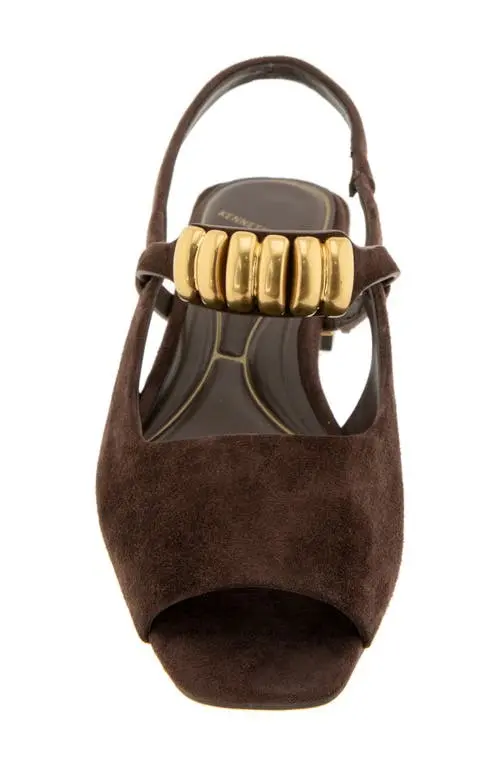 KENNETH COLE Illia Slingback Sandal - Chocolate Suede