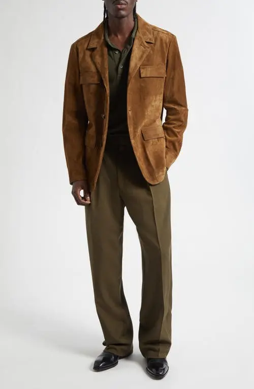 TOM FORD Pleated Wool-blend Trousers - Green Wood