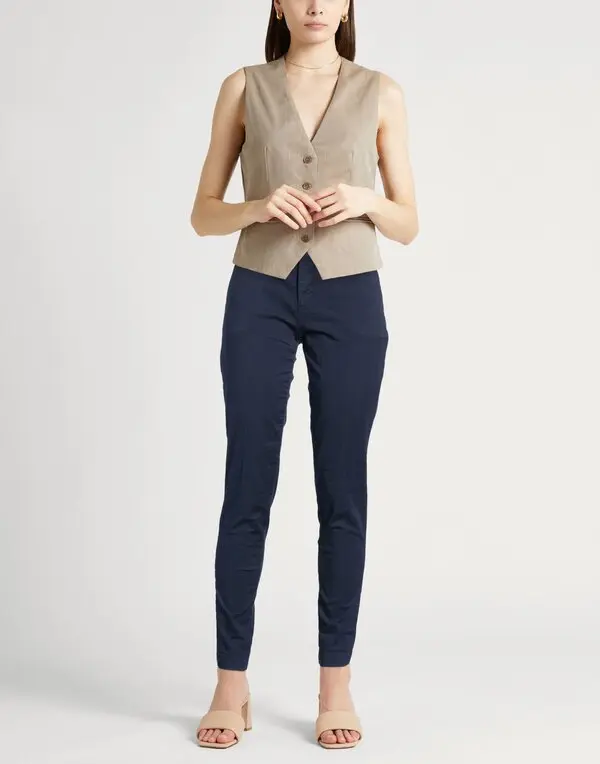 Liu Jo Cotton Gabardine Tapered Pants - Blue