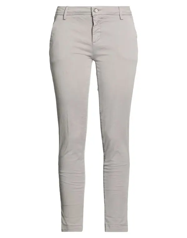 Liu Jo Cotton Gabardine Tapered Pants - Grey