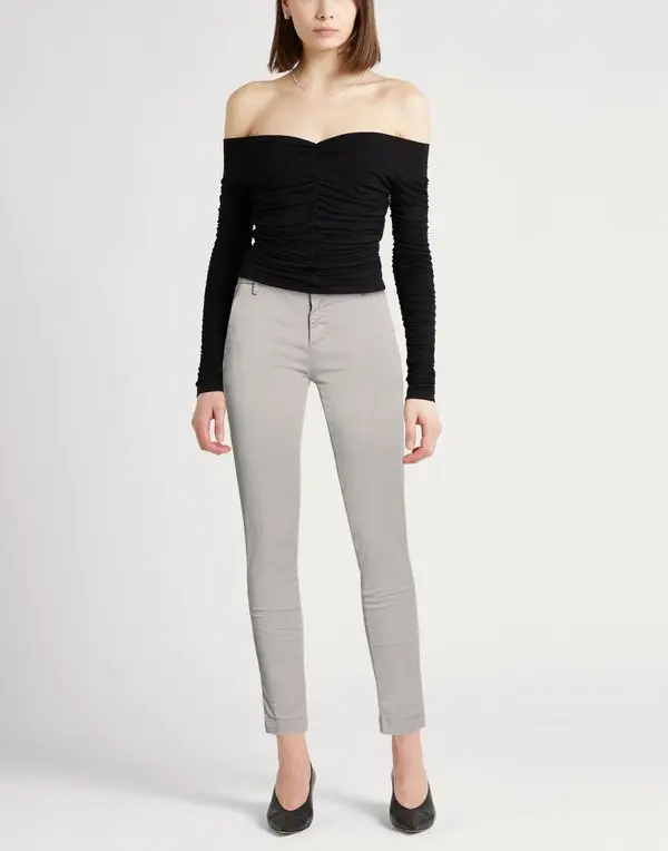 Liu Jo Cotton Gabardine Tapered Pants - Grey