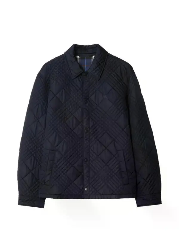Burberry Check-stitch Jacket - Blue