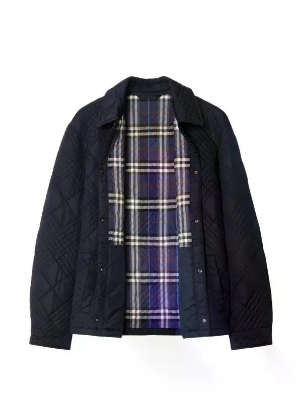 Burberry Check-stitch Jacket - Blue