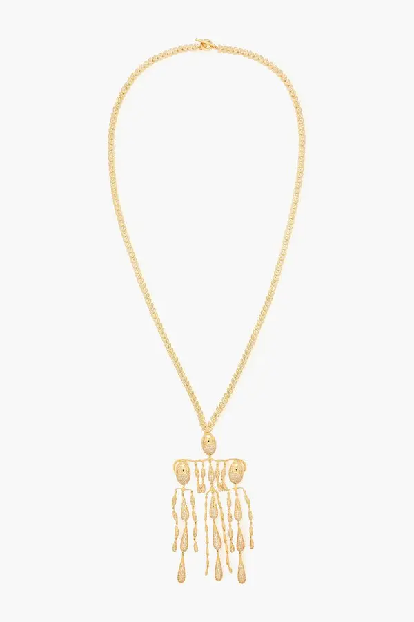 Zimmermann 12 Karat Plated Crystal Necklace - Gold