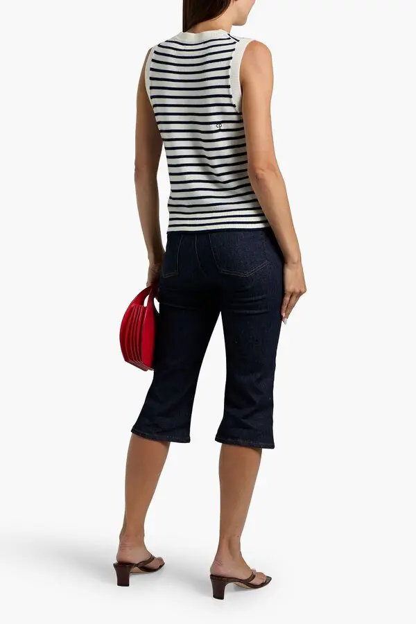 Chinti & Parker Striped Jacquard-knit Wool Top
