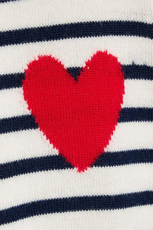 Chinti & Parker Striped Jacquard-knit Wool Top