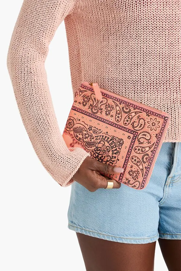 Zimmermann Paisleyprint Pebbledleather Pouch