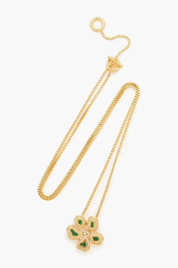 Zimmermann Tone Enamel And Crystal Necklace - Gold