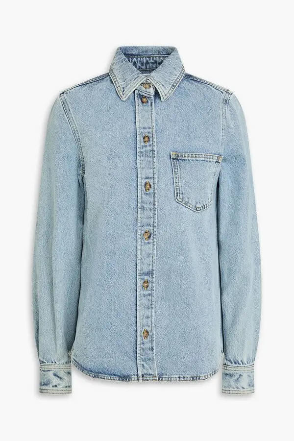 TOTEME Acid Wash Denim Shirt - Light Denim