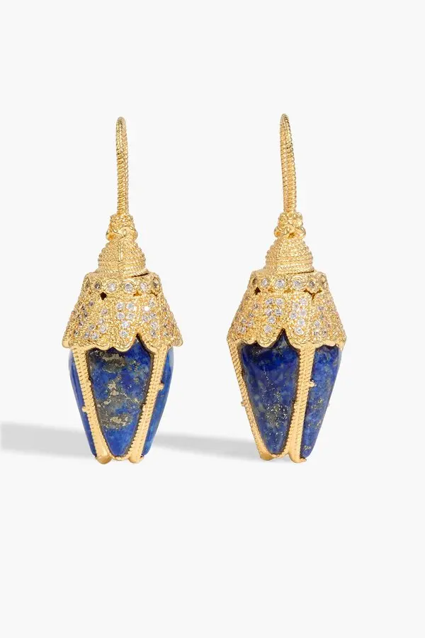 Zimmermann Crystal And Stone Hook Earrings - Gold