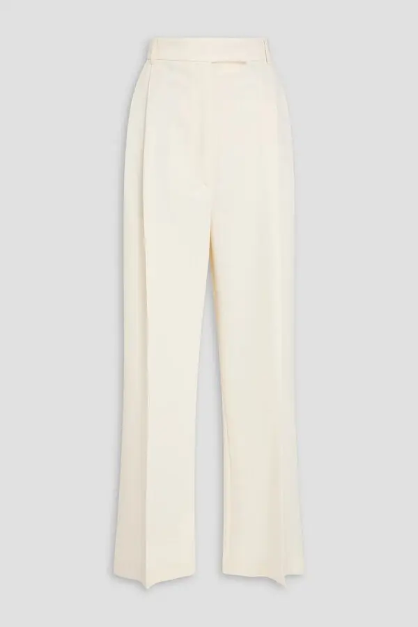 RÓHE Pleated Twill Wide-leg Pants - Off-white