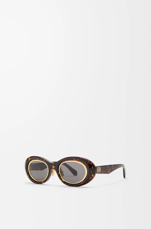 Loewe Mini Anagram Oval Sunglasses - Havana