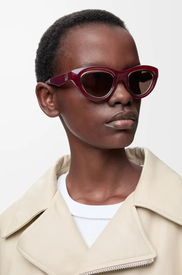 Loewe Mini Cat Eye Sunglasses - Milky Burgundy