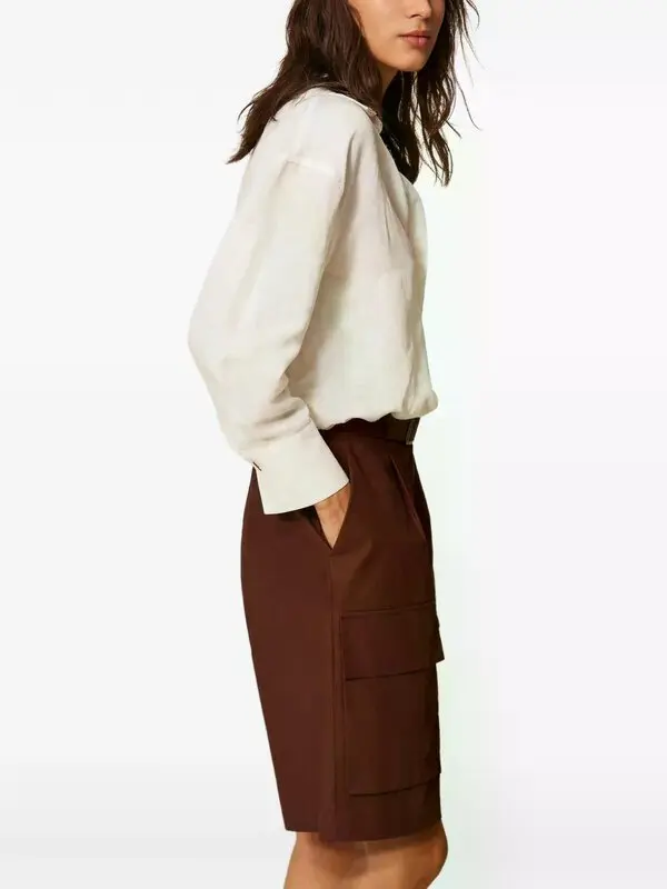 TWINSET Belted Cargo Bermuda Shorts