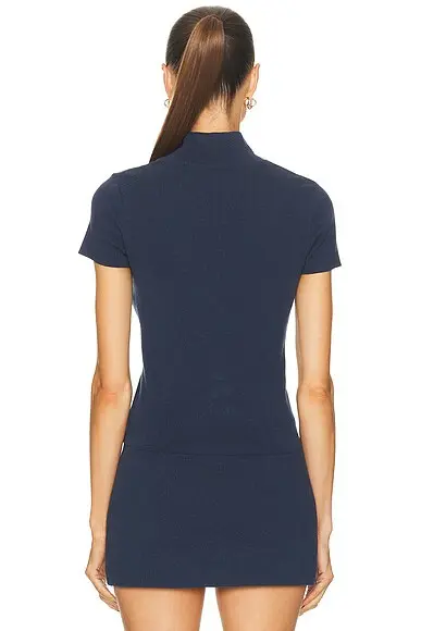 SIEDRES Mollie Cropped Knit Jersey Polo - Sapphire