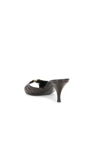 Saint Laurent Babylone Mule Sandal In Black Nappa Leather - Nero